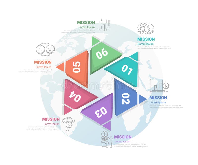 Infographics Elements Design with Numbers 6 Option, 6 Step. Can Be Used ...