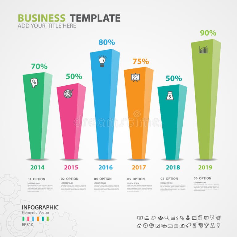 Infographics Elements Diagram with 6 Steps, Options, Rectangular ...