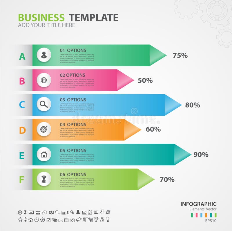Infographics Elements Diagram with 6 Steps, Slide, Presentation, Graph ...