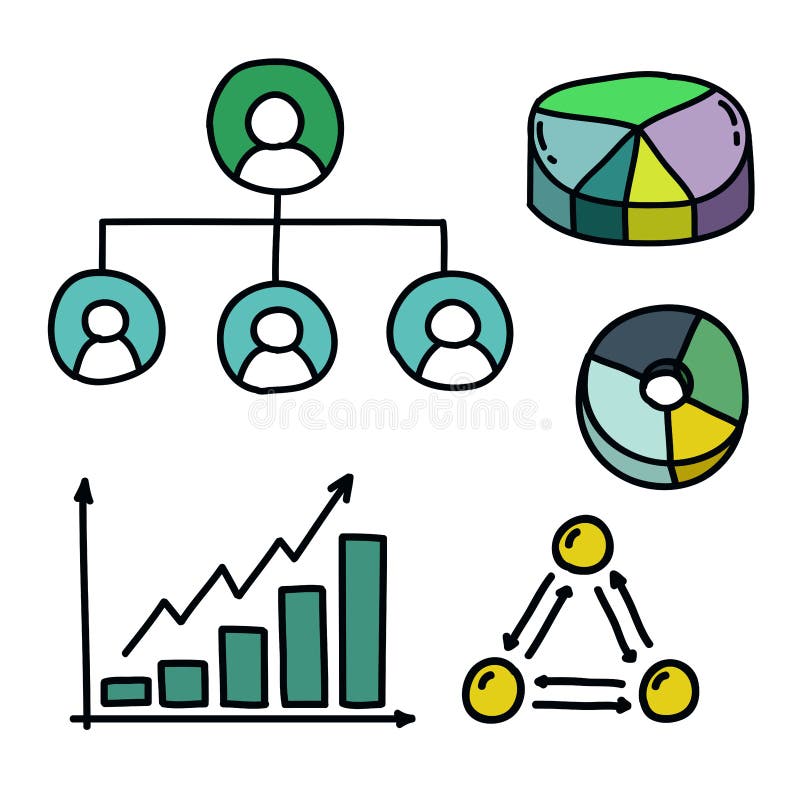 Infographics Elements Doodle Icon, Vector Color Line Illustration Stock ...
