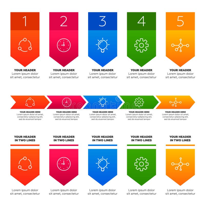 Infographics Elements. Five Steps Process Stock Vector - Illustration ...