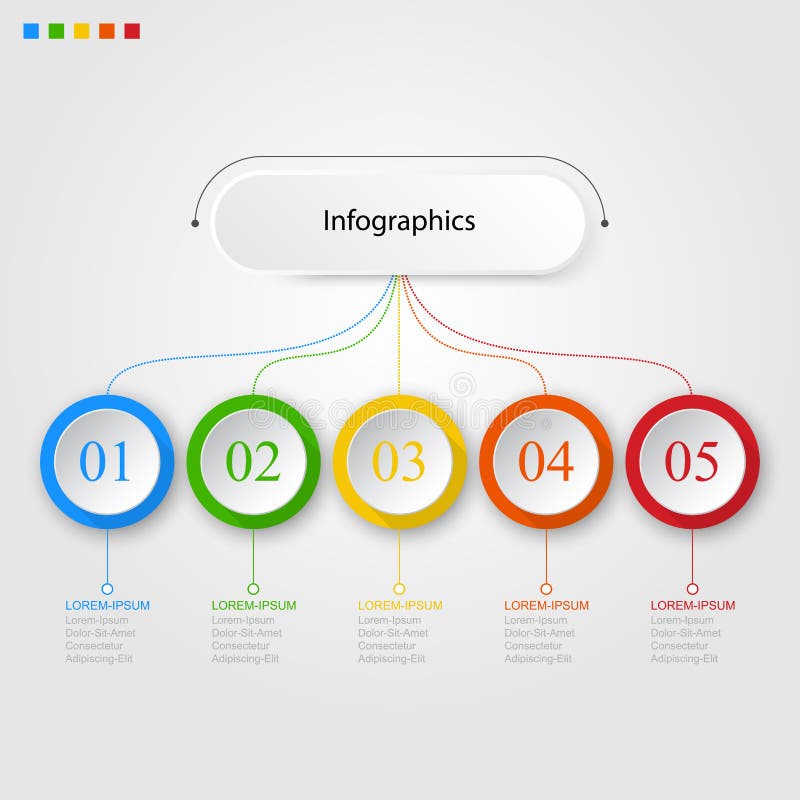 Infographics of 5 Elements Horizontal Business Data Visualization ...