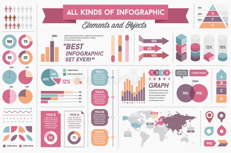 Infographics Elements and Objects Stock Vector - Illustration of info ...
