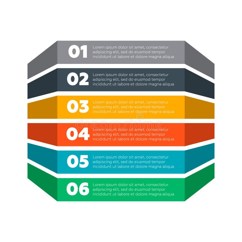 Infographics Elements. Six Steps Process Stock Vector - Illustration of ...