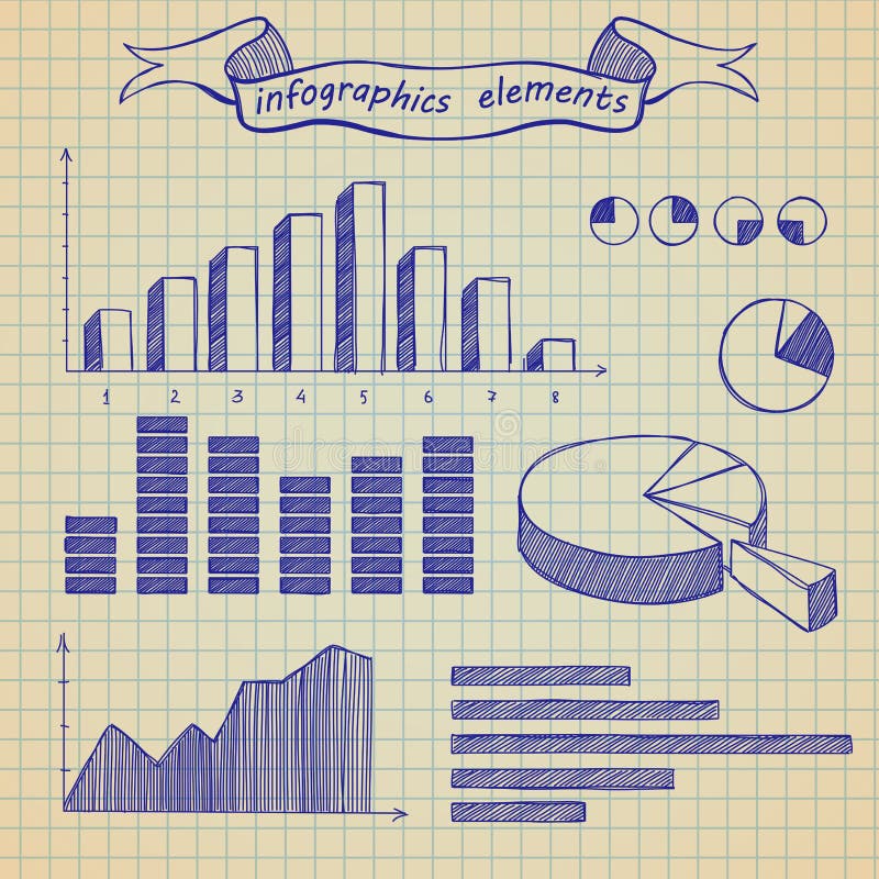 Infographics Elements Sketch Stock Vector - Illustration of graphics ...