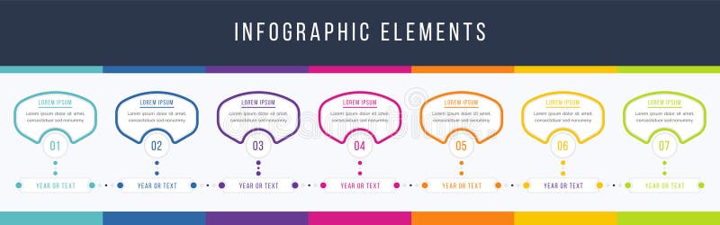 Infographics 7 Elements Timeline Objects for Business Information ...