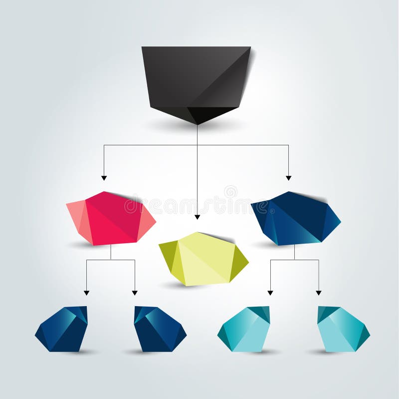 Infographics Flowchart. Colored Shadows Scheme Stock Vector ...