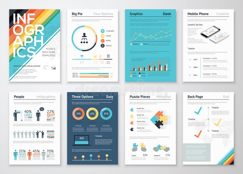 Infographic Flyer and Brochure Elements for Business Data Visualization ...