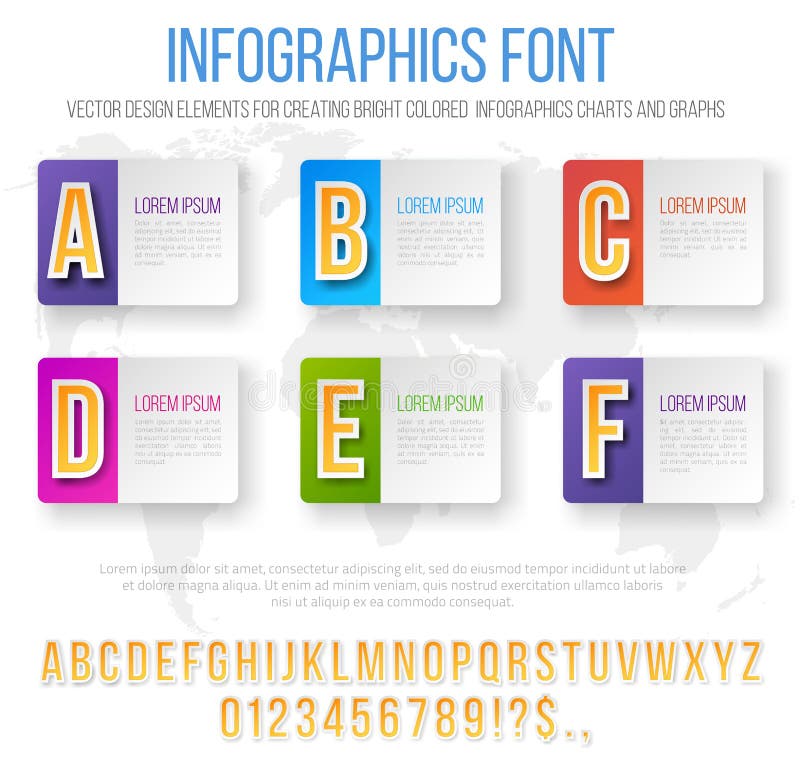 Infographics font set stock vector. Illustration of colored - 86113568