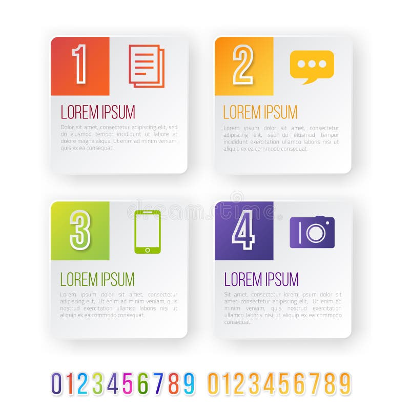 Infographics font set stock vector. Illustration of step - 86113750