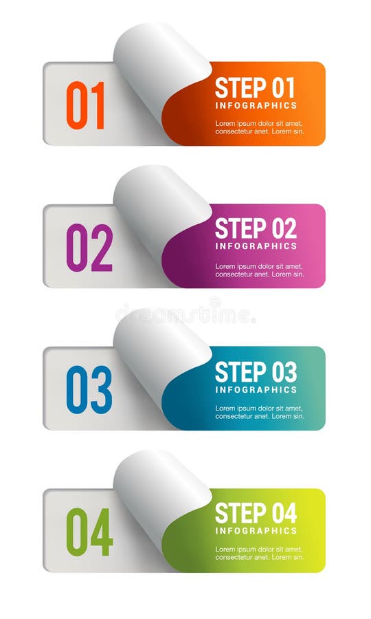 Infographics - four steps stock vector. Illustration of diagram - 65242632