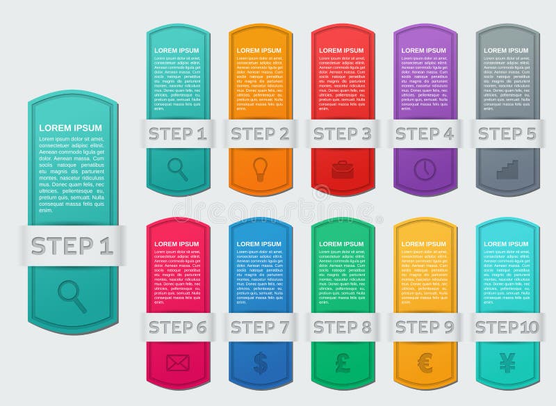Infographics Templates. Vector Infographic Templates 10 Steps. Stock ...