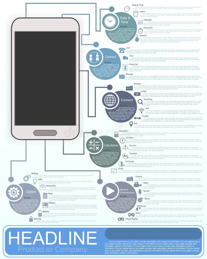 Infographics Function Smart Phone New Technology - Vector Stock Vector ...