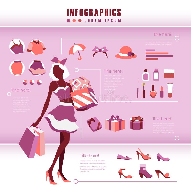 Infographics Hermoso De La Moda Ilustración del Vector - Ilustración de ...