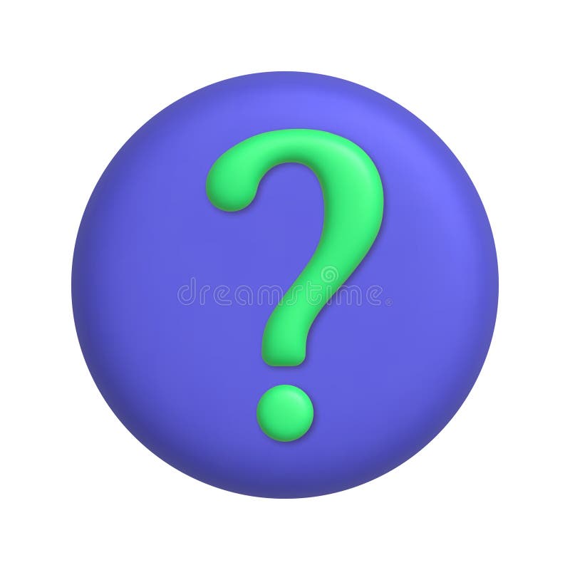 Purple Question Mark Symbol on White Button. 3d Realistic Vector Design ...
