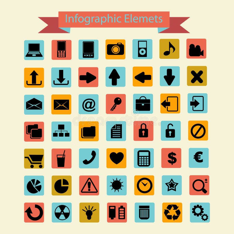 Infographics Icons Collection Stock Vector - Illustration of growth ...