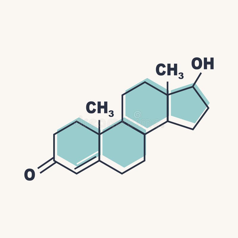 Chemical Molecular Formula of Human Hormone Testosterone. Stock Vector ...