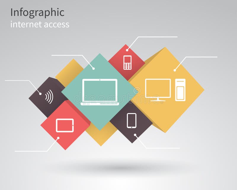 Infographics of Internet Access, Computer Devices Stock Vector ...