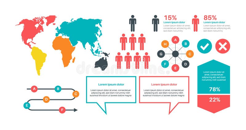 Infographics Marketing Statistic. Financial Diagram, Word Map, Analysis ...