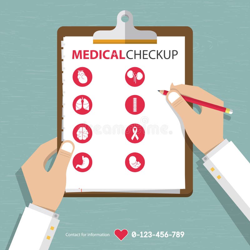 Infographics Of Medical Checkup Report Data In Flat Design Stock