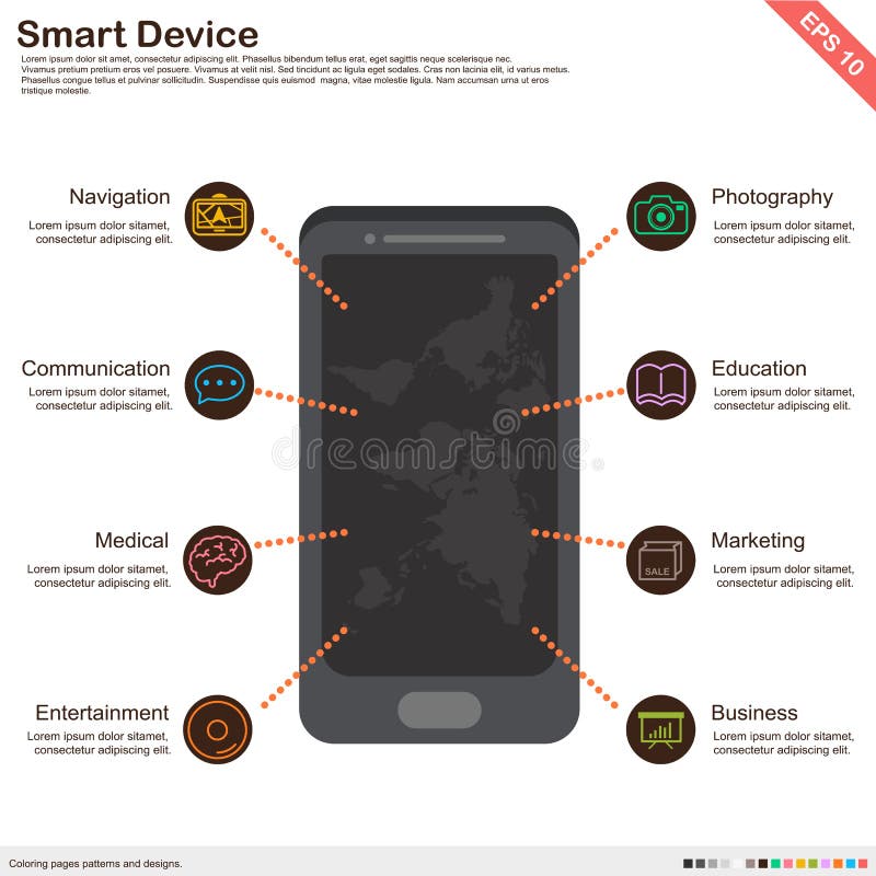 Infographics Mobile Application Stock Vector - Illustration of media ...
