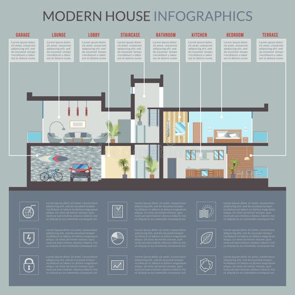 Infographics Moderno De La Casa Ilustración del Vector - Ilustración de ...