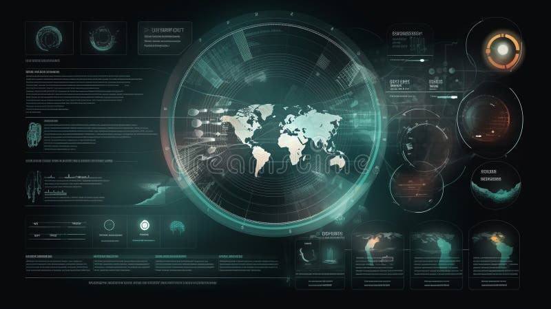 Infographics on the Monitor Screen. AI Generated Stock Photo - Image of ...