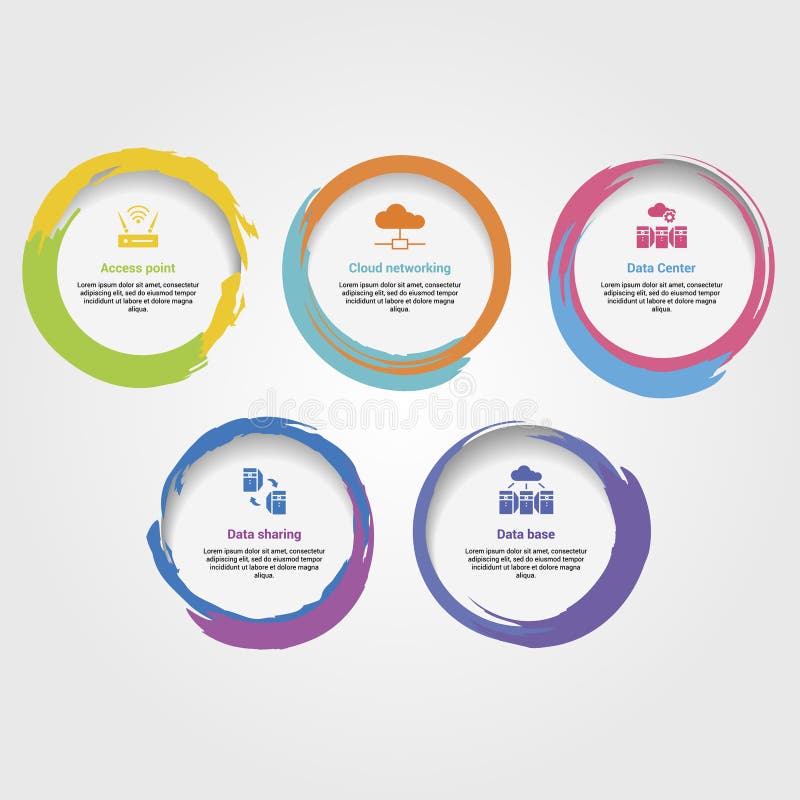 Infographics with Networking Theme Icons, 10 Steps. Such As Access ...