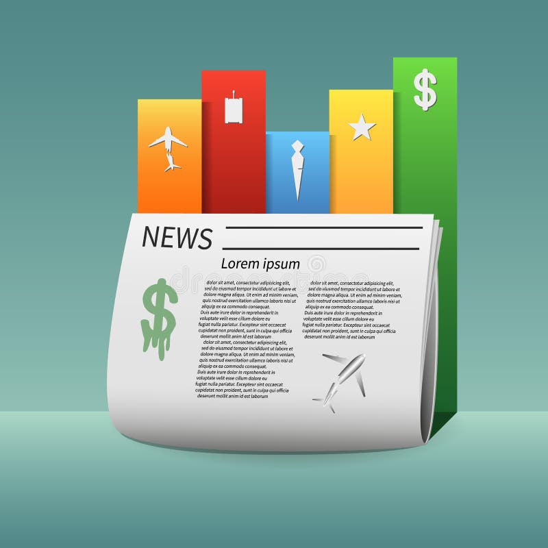 Infographics Newspaper and Its Main News Items Stock Vector ...