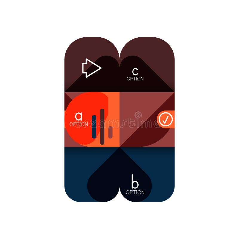 Infographics Option and Step by Step in Rounded Squares, Element of ...