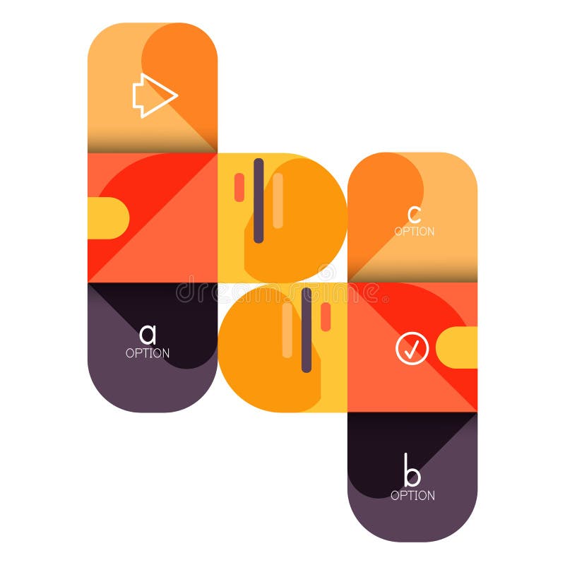 Infographics Option and Step by Step in Rounded Squares, Element of ...