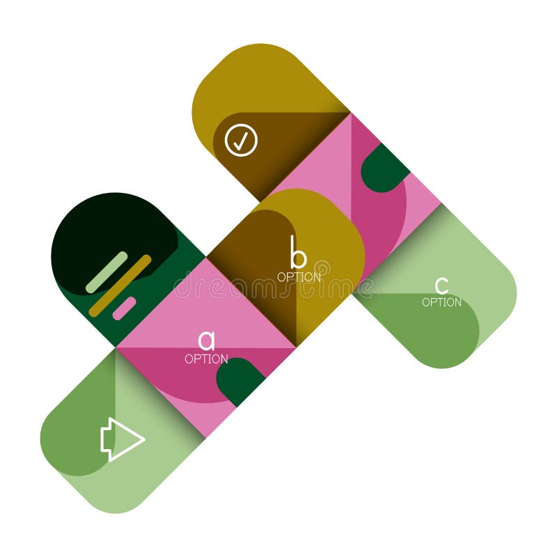 Infographics Option and Step by Step in Rounded Squares, Element of ...