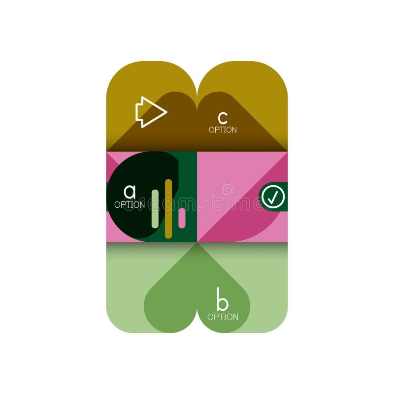 Infographics Option and Step by Step in Rounded Squares, Element of ...