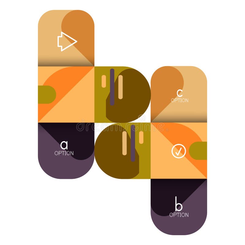 Infographics Option and Step by Step in Rounded Squares, Element of ...