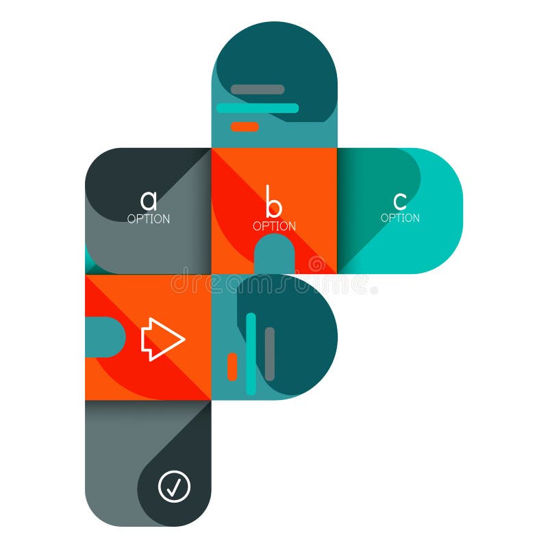 Infographics Option and Step by Step in Rounded Squares, Element of ...