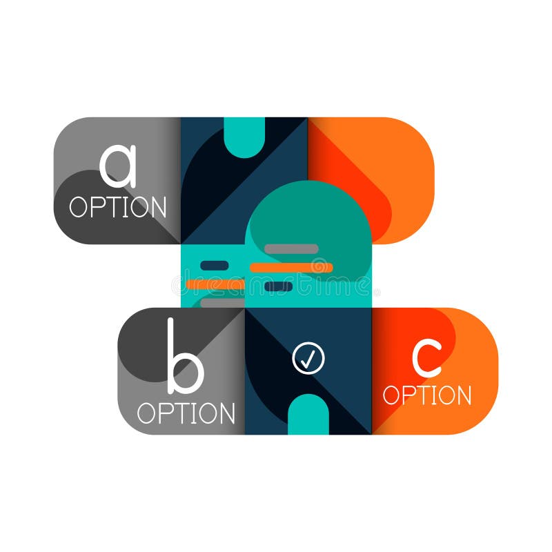Infographics Option and Step by Step in Rounded Squares, Element of ...