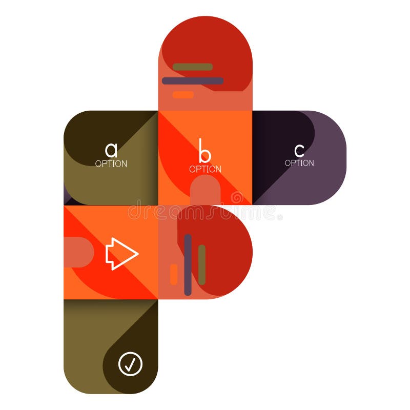 Infographics Option and Step by Step in Rounded Squares, Element of ...