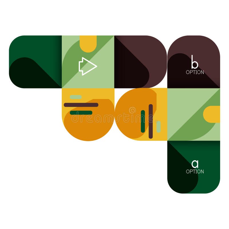 Infographics Option and Step by Step in Rounded Squares, Element of ...