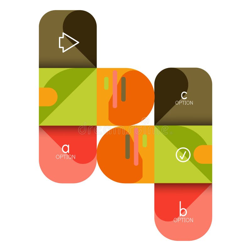Infographics Option and Step by Step in Rounded Squares, Element of ...