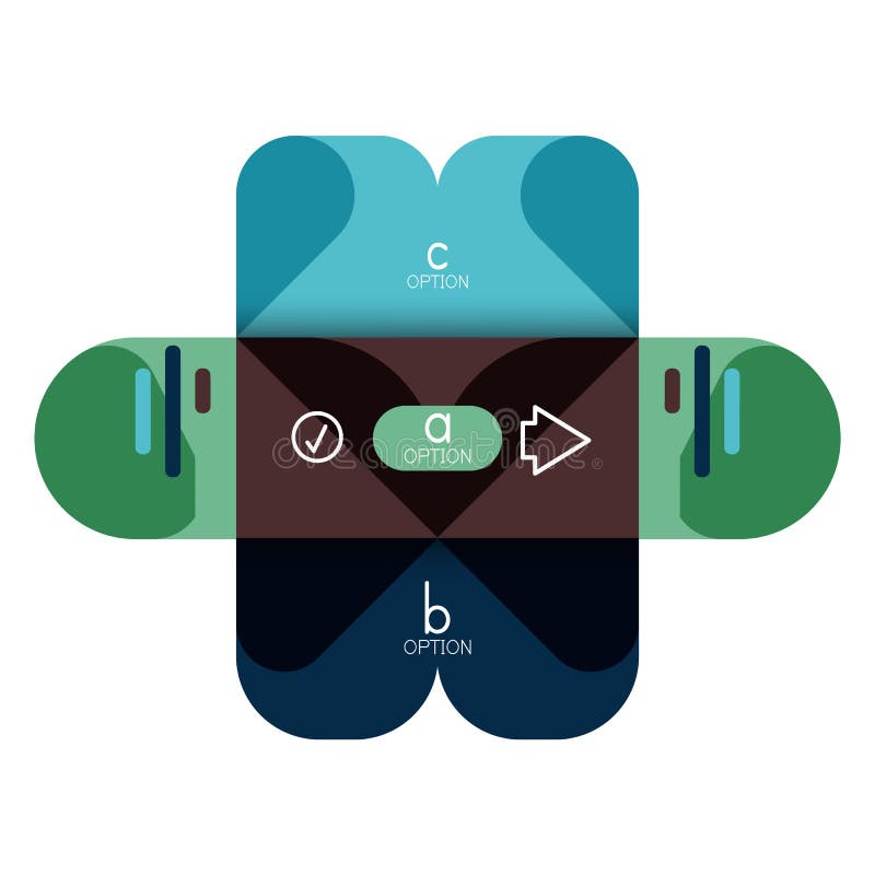 Infographics Option and Step by Step in Rounded Squares, Element of ...