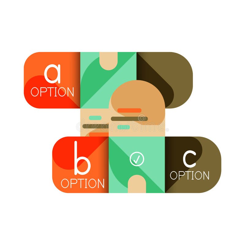 Infographics Option and Step by Step in Rounded Squares, Element of ...