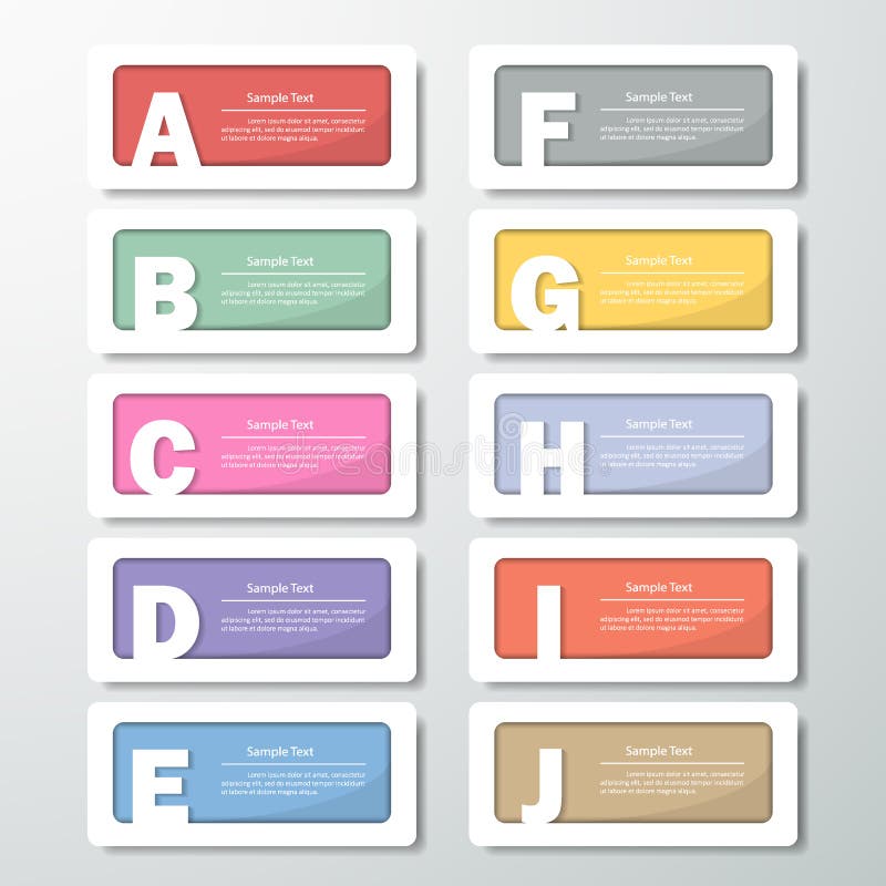 Infographics 10 Options Alphabet Stock Vector - Illustration of ...
