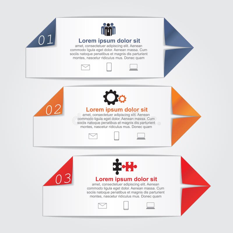 Infographics with Paper Arrows. Vector Stock Vector - Illustration of ...