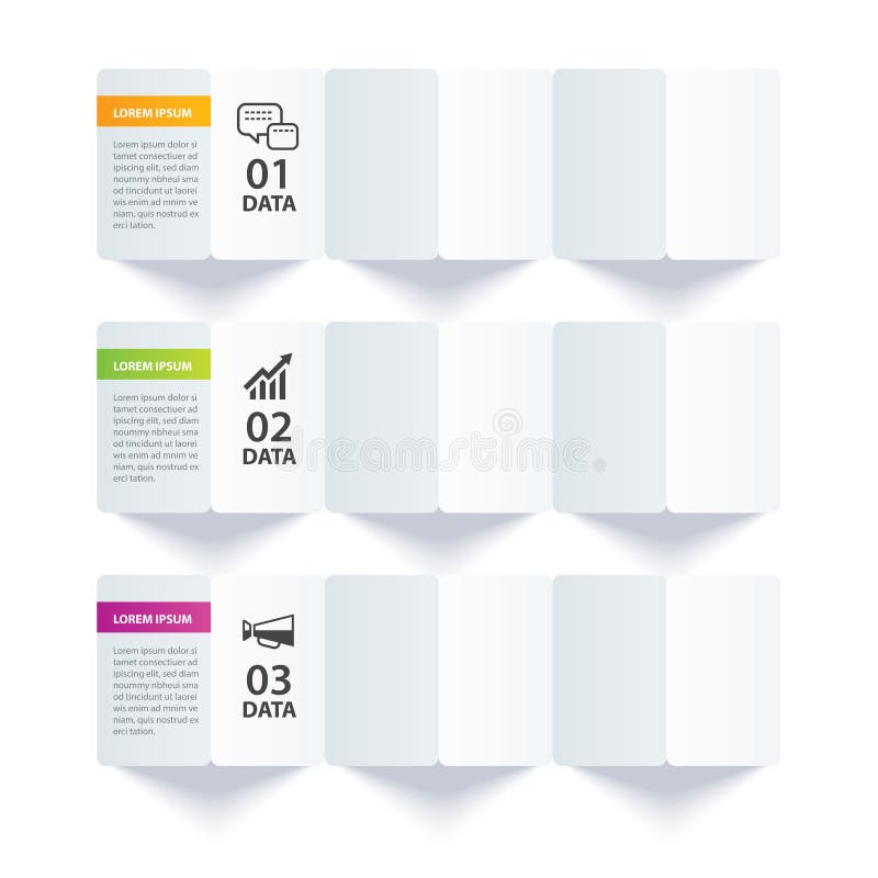 Infographics Paper Index with 3 Data Template. Vector Illustration ...