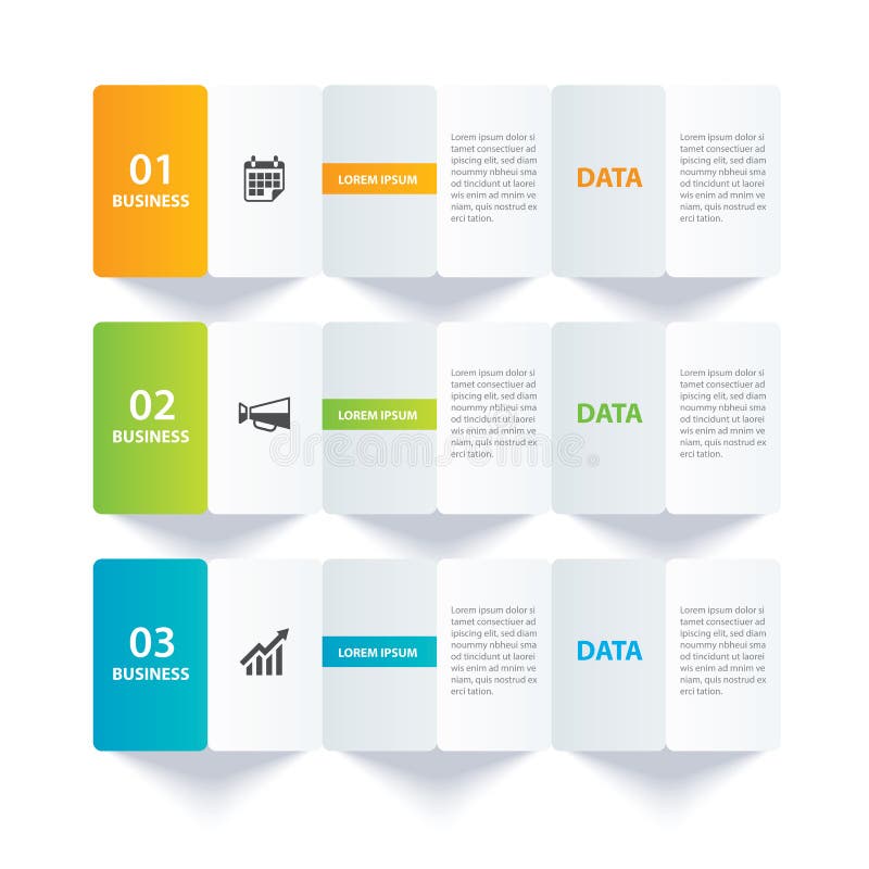 Infographics Paper Index with 3 Data Template. Vector Illustration ...