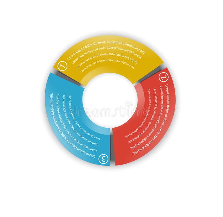 Infographics. Pie Chart with Three Sectors Stock Vector - Illustration ...
