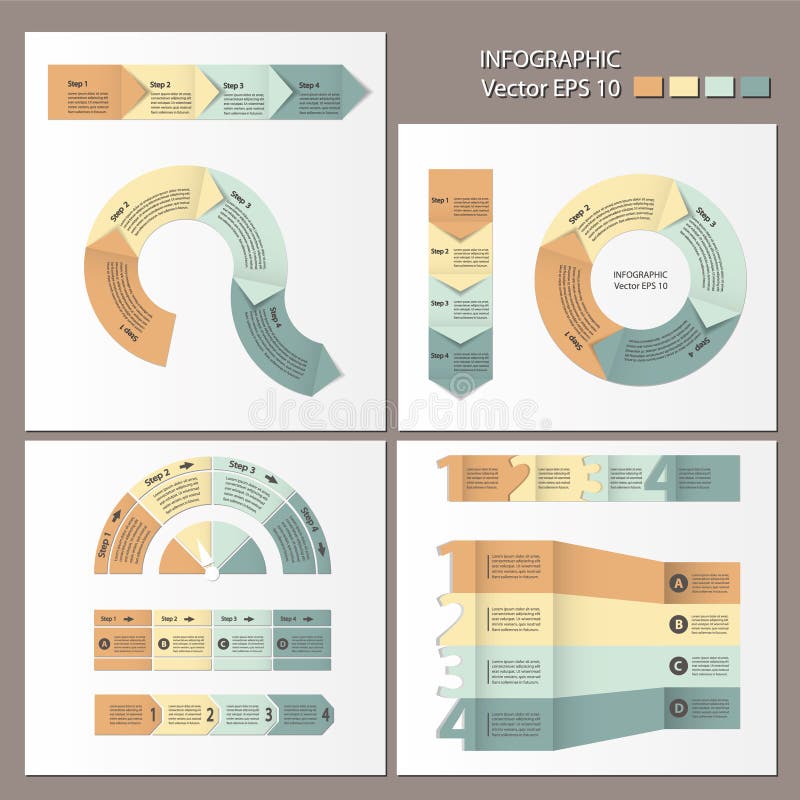 Process Chart Module. Infographic Set. Stock Illustration ...
