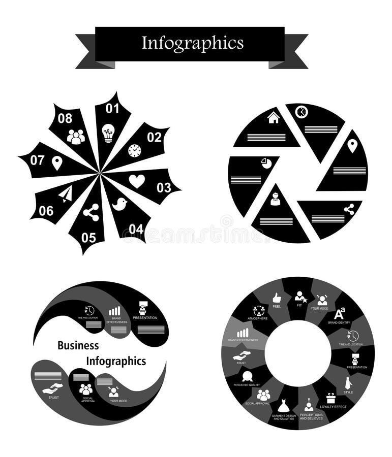 Infographics set black stock vector. Illustration of sign - 77099058