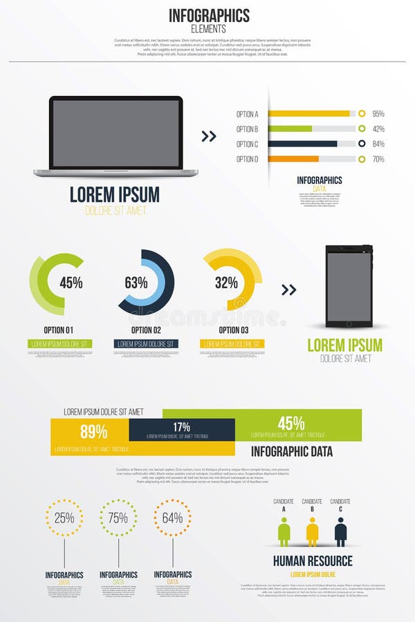 Infographics Set. Graphs and Elements Stock Vector - Illustration of ...