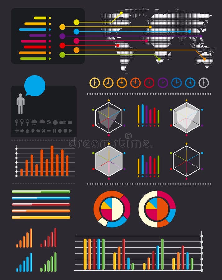 Infographics Set and Information Technology Graphics Stock Vector ...